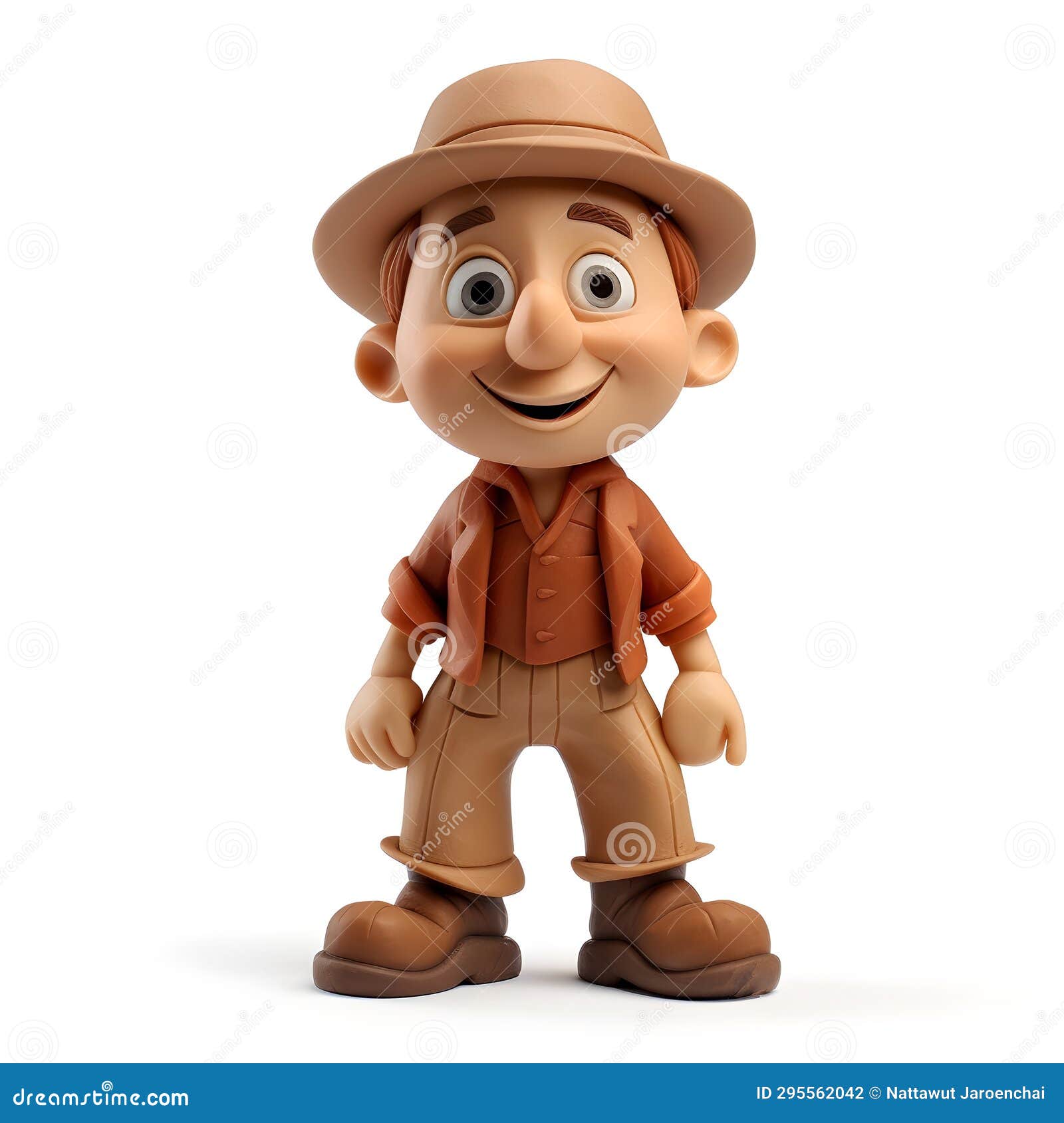 3d Clay Man Character on White Background Stock Illustration ...
