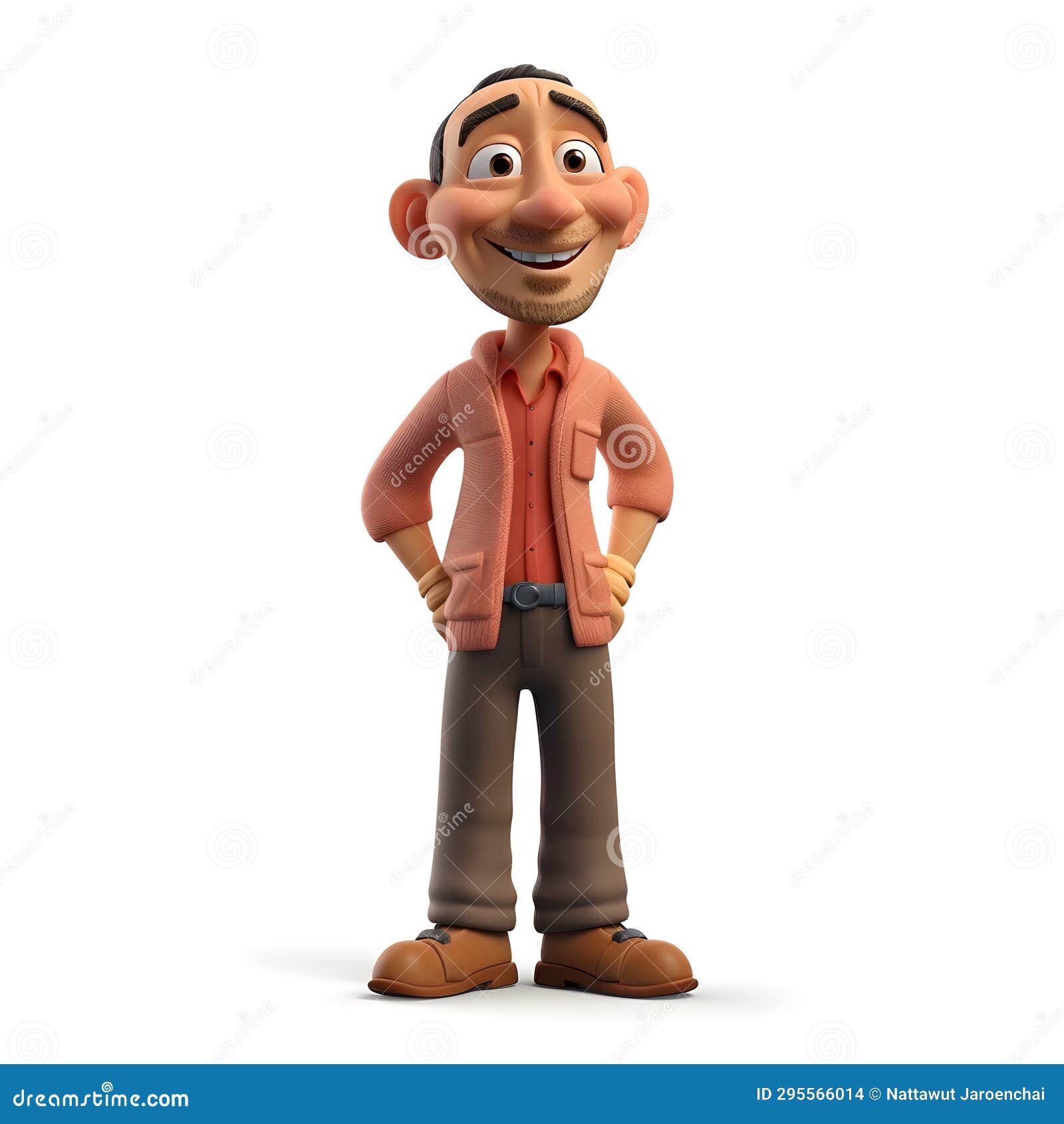 3d Clay Man Character on White Background Stock Illustration ...