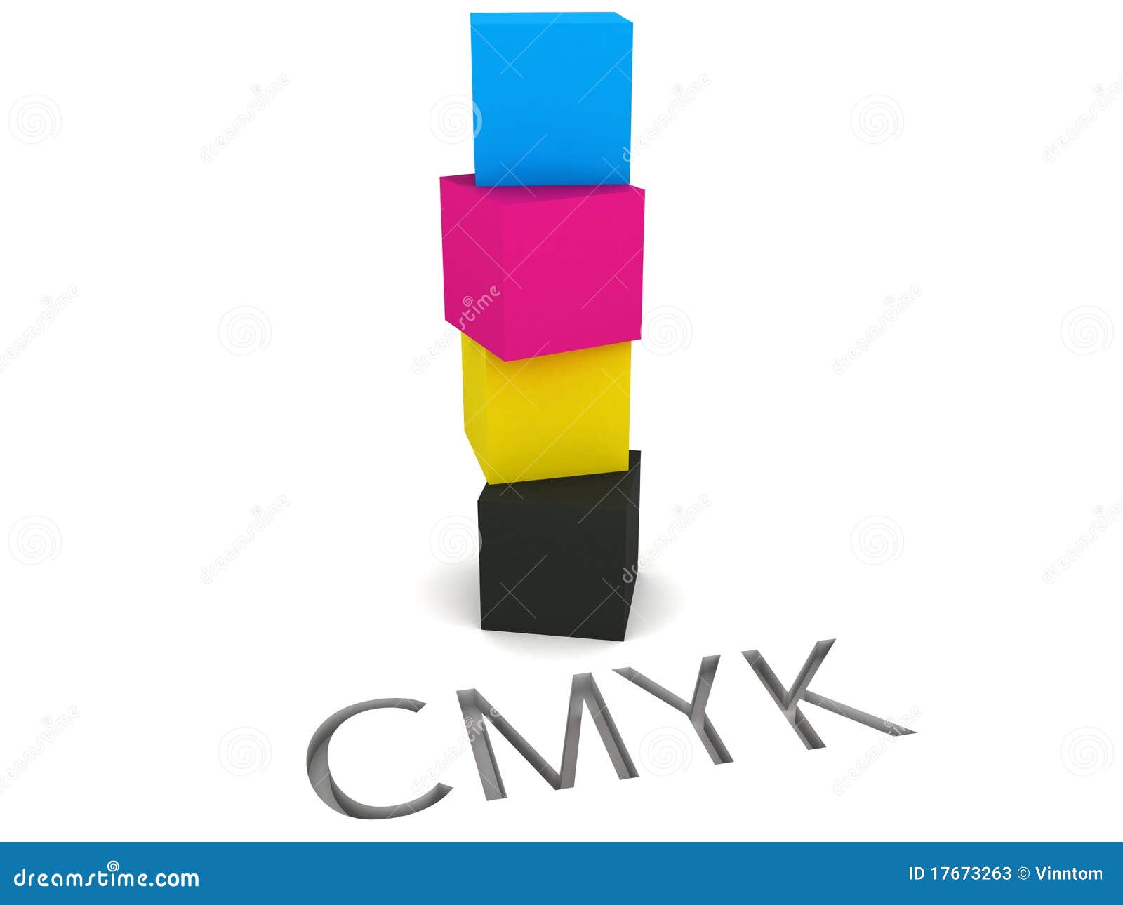 3D CMYK Ink Cubes stock illustration. Illustration of symbol - 17673263