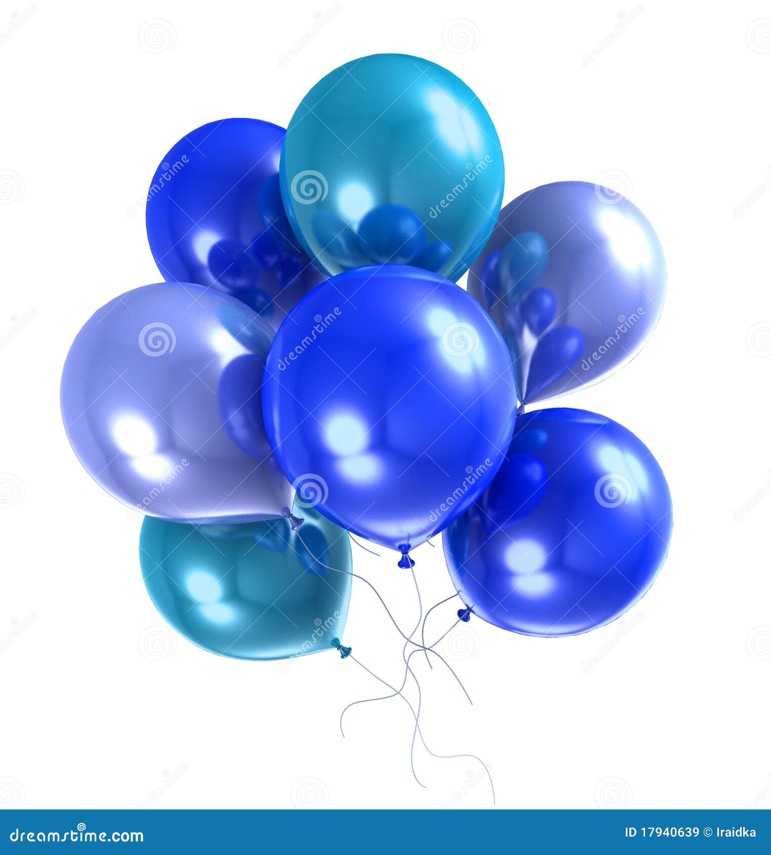 3d color helium balloon stock illustration. Illustration of shiny ...