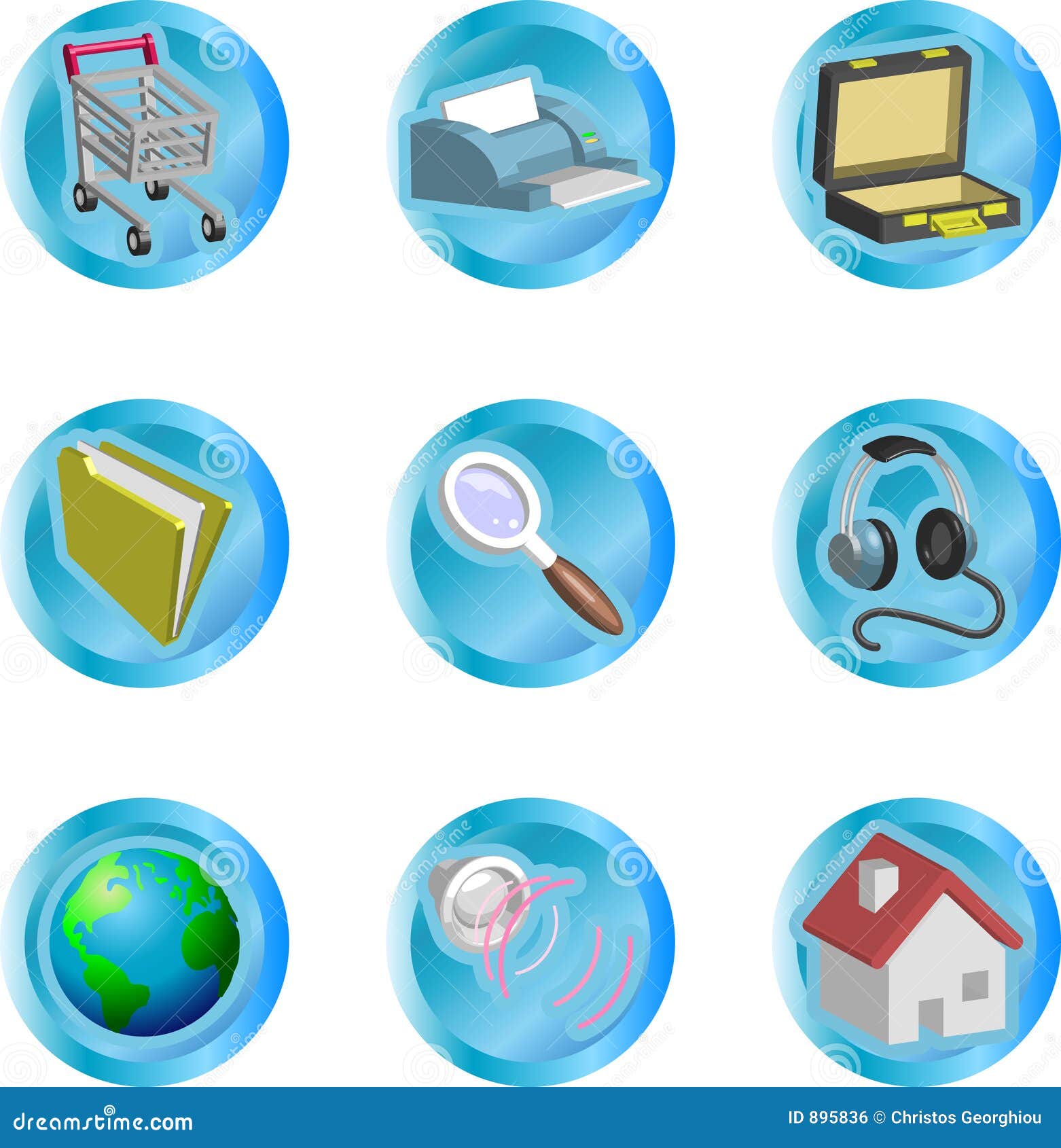 3d Color Web And Internet Icon Set Stock Vector - Illustration of file ...