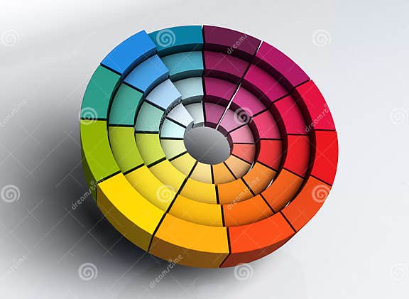 3d Color wheel stock illustration. Illustration of pink - 19933124