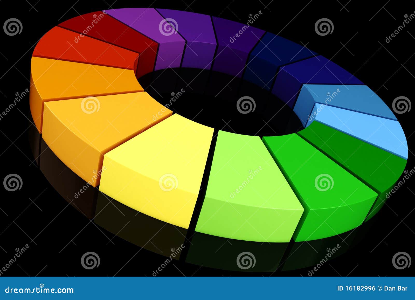 3d Color Wheel on Black Background Stock Illustration - Illustration of ...