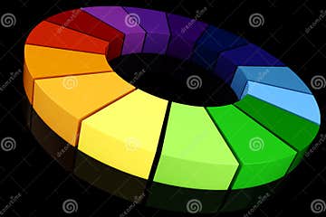 3d Color Wheel on Black Background Stock Illustration - Illustration of ...