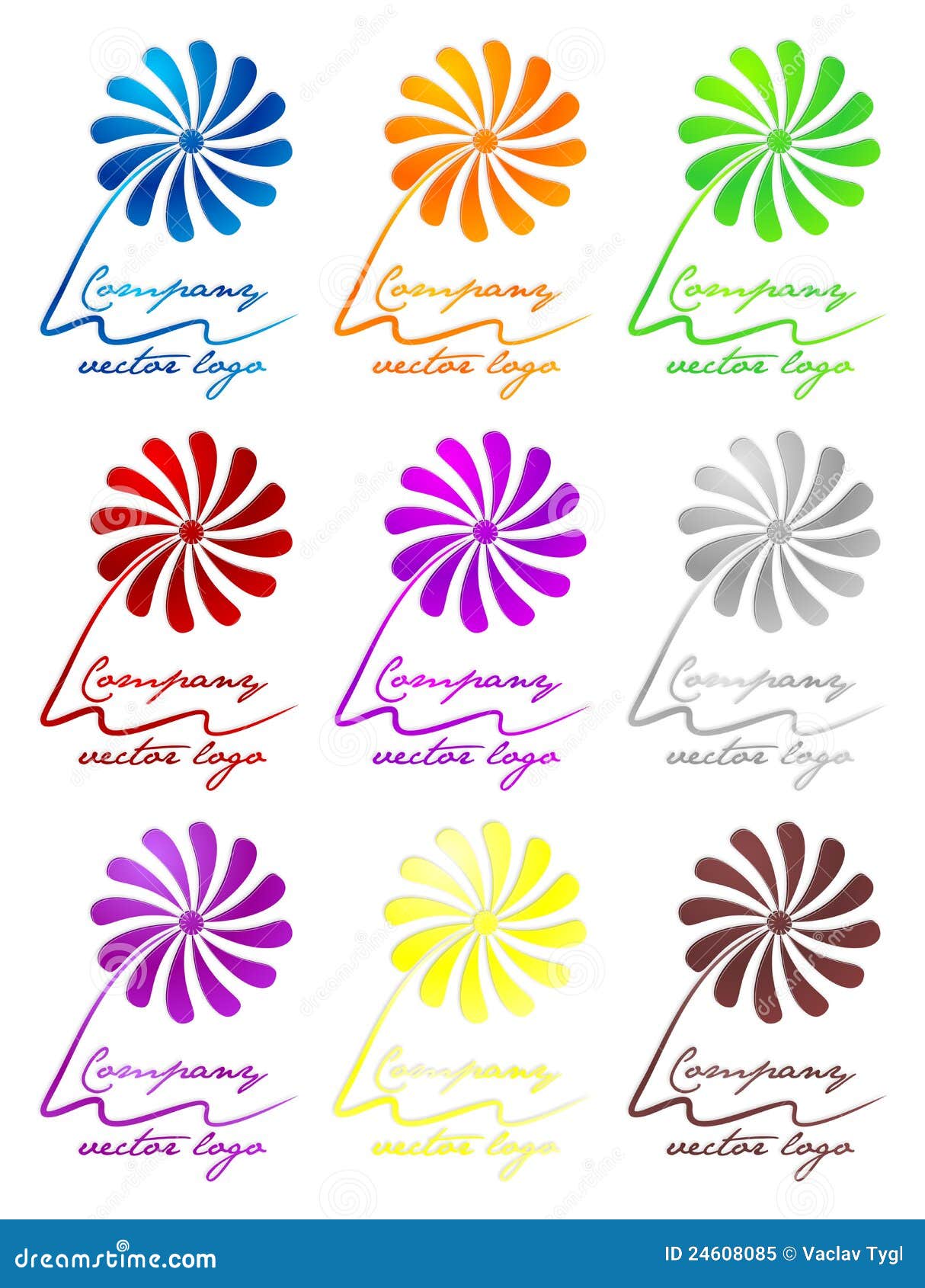 3D colored flower logo stock vector. Illustration of finance - 24608085