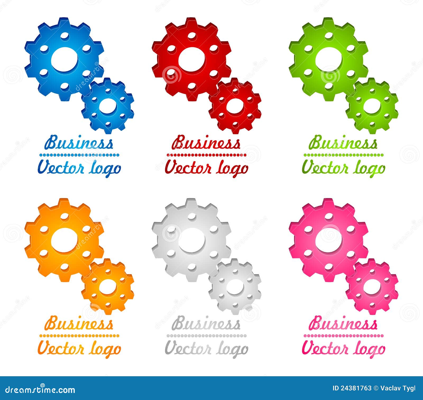 3D colored gear logo stock vector. Illustration of concept - 24381763