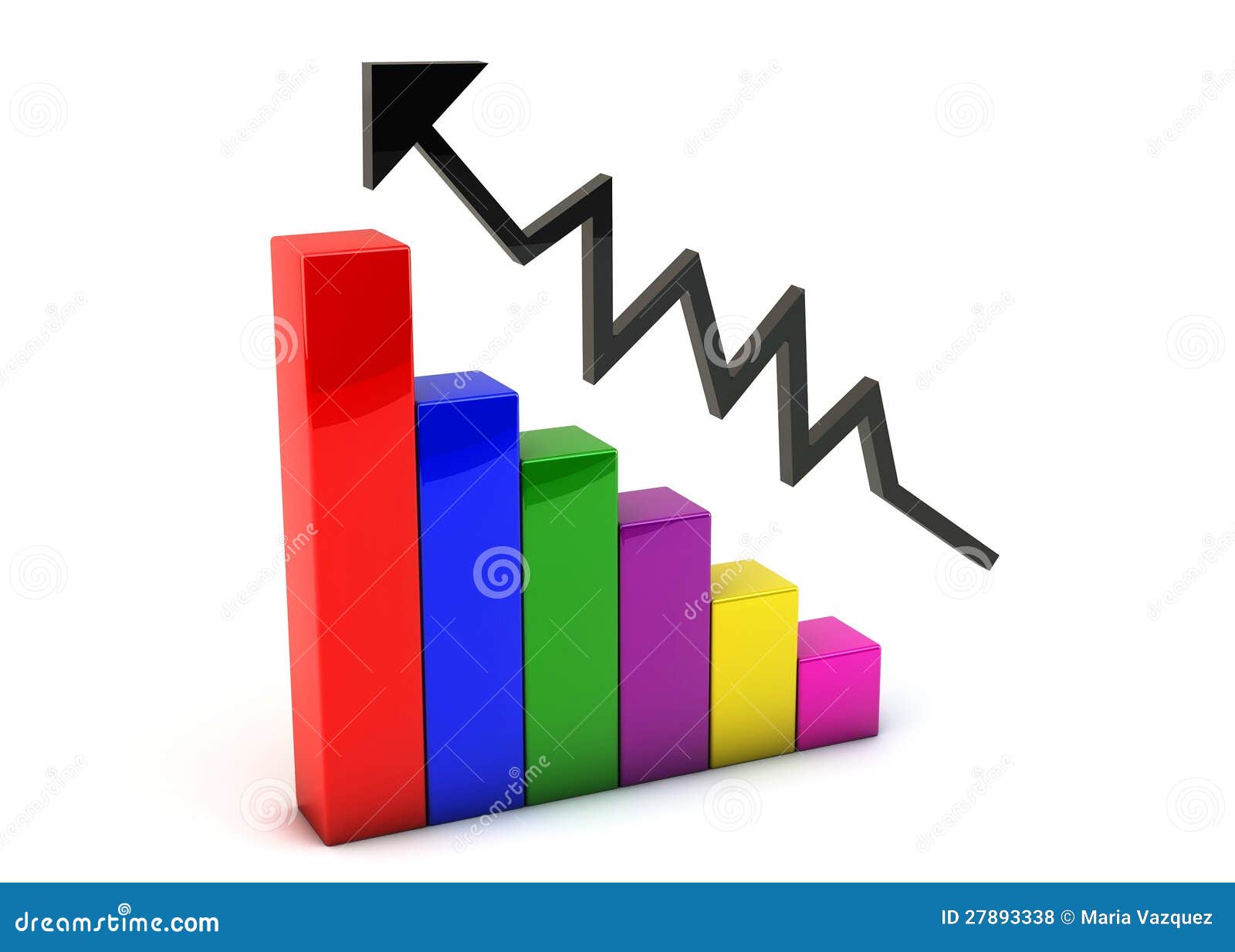 3d colored graph stock illustration. Illustration of finance - 27893338