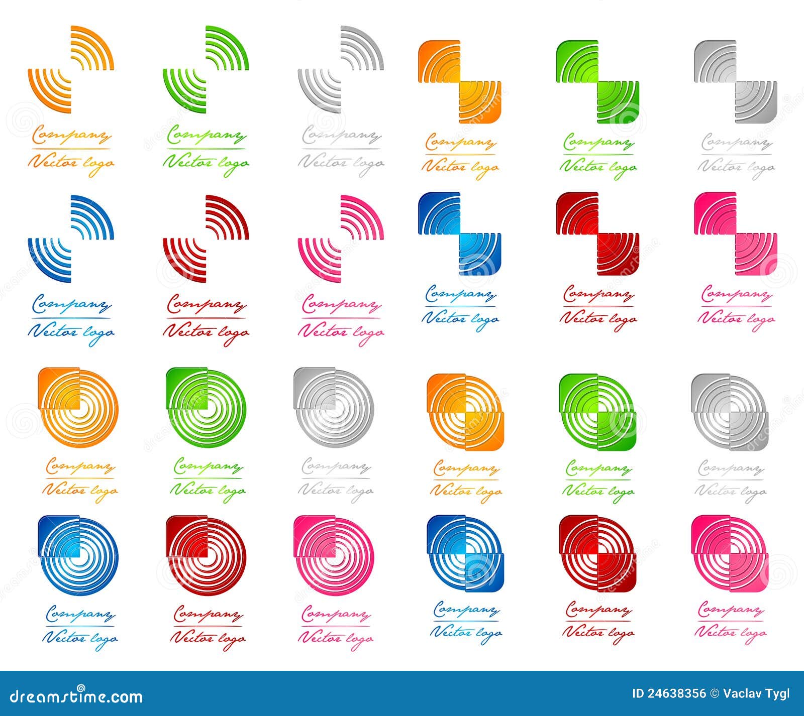 3D Colored Half Square in Circle Logo Stock Vector - Illustration of ...