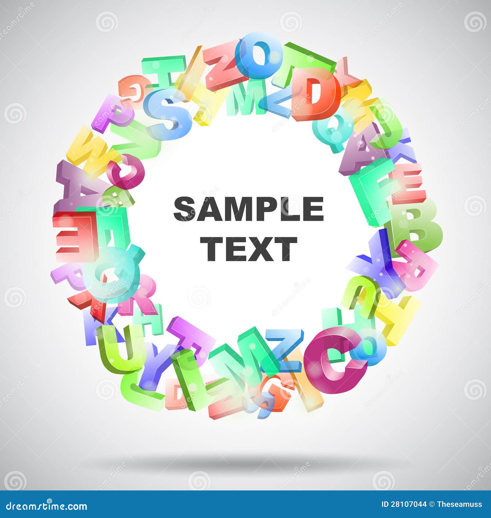 3d colored letters stock vector. Illustration of brilliant - 28107044