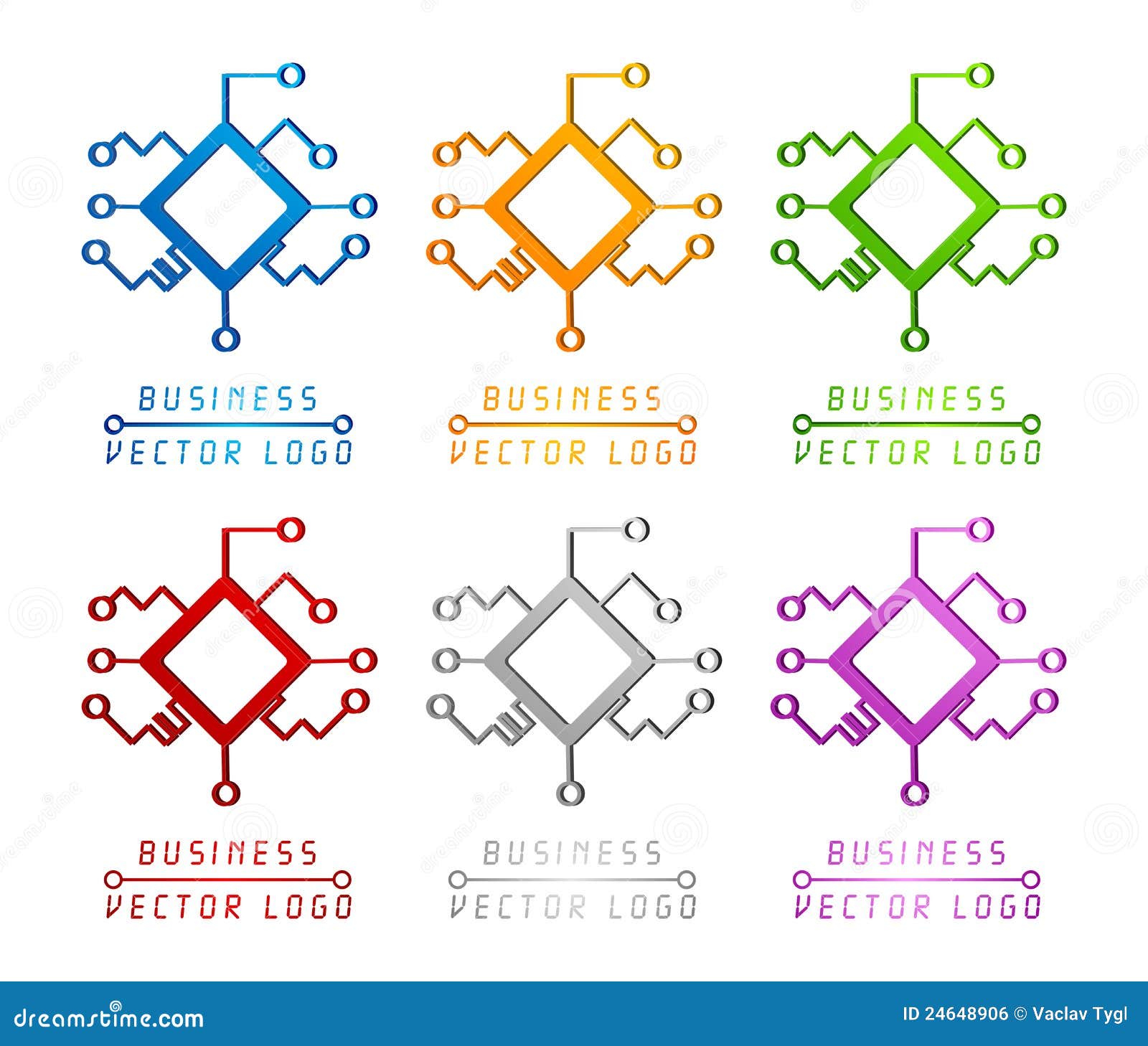 3D colored technology logo stock vector. Illustration of curve - 24648906