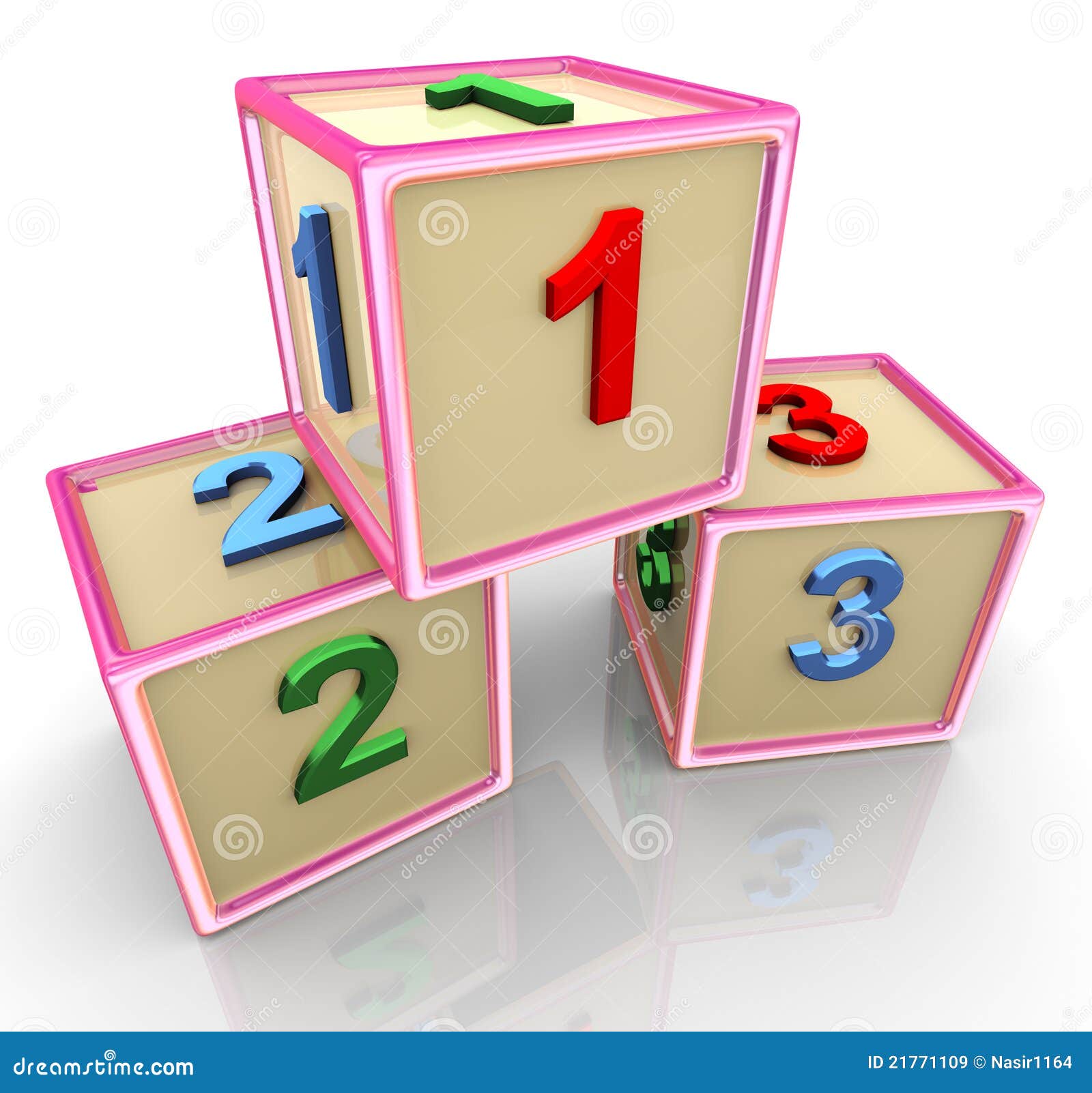 3d colorful 123 cubes stock illustration. Illustration of elementary ...