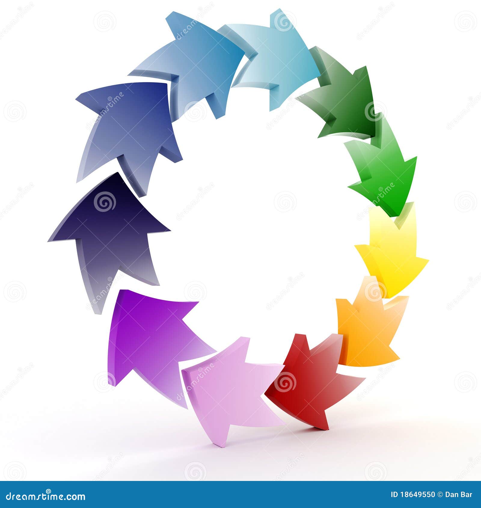 3d Colorful Abstract Circular Arrows Stock Illustration - Illustration ...