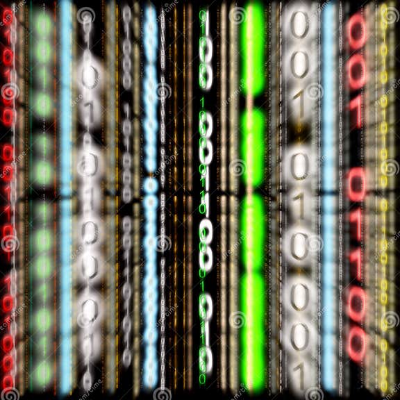 3D Colorful Binary Code - Zoom Effect (Background) Stock Image - Image ...
