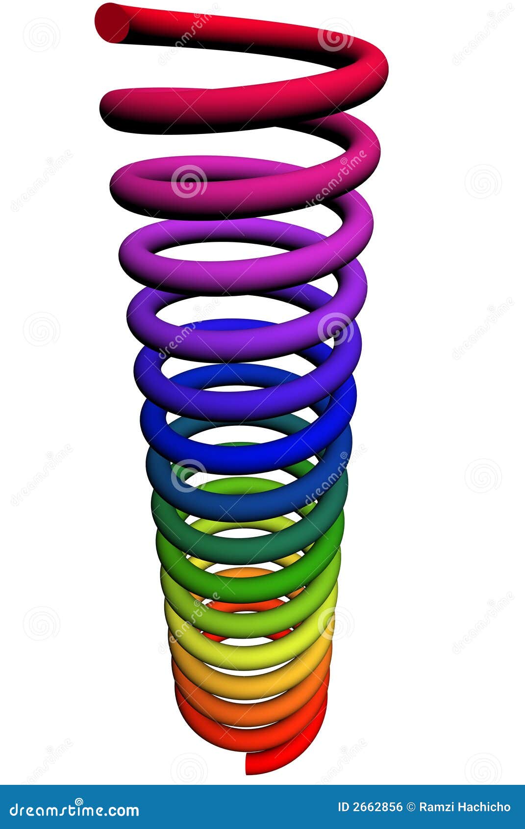 3d Colorful Elongated Spring Stock Illustration - Illustration of ...