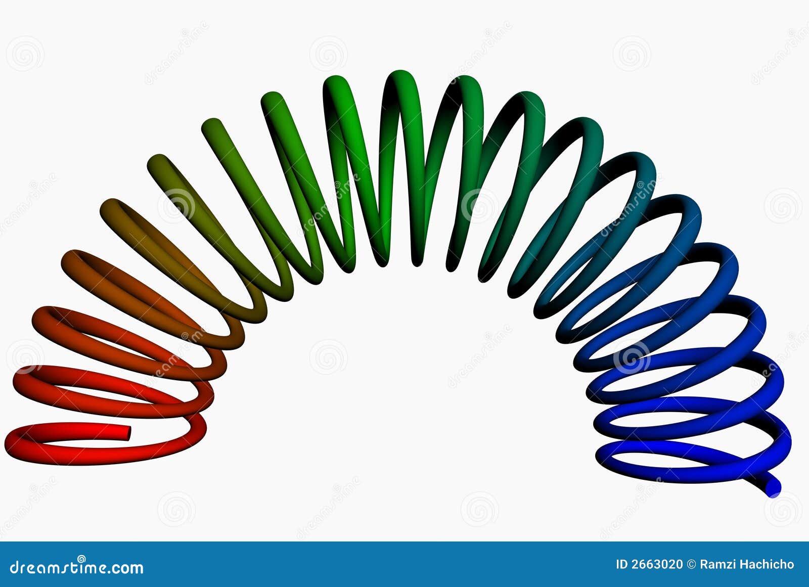 3d Colorful Elongated Spring Stock Illustration - Illustration of ...
