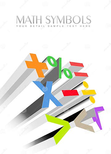 3d colorful math symbols stock illustration. Illustration of design ...