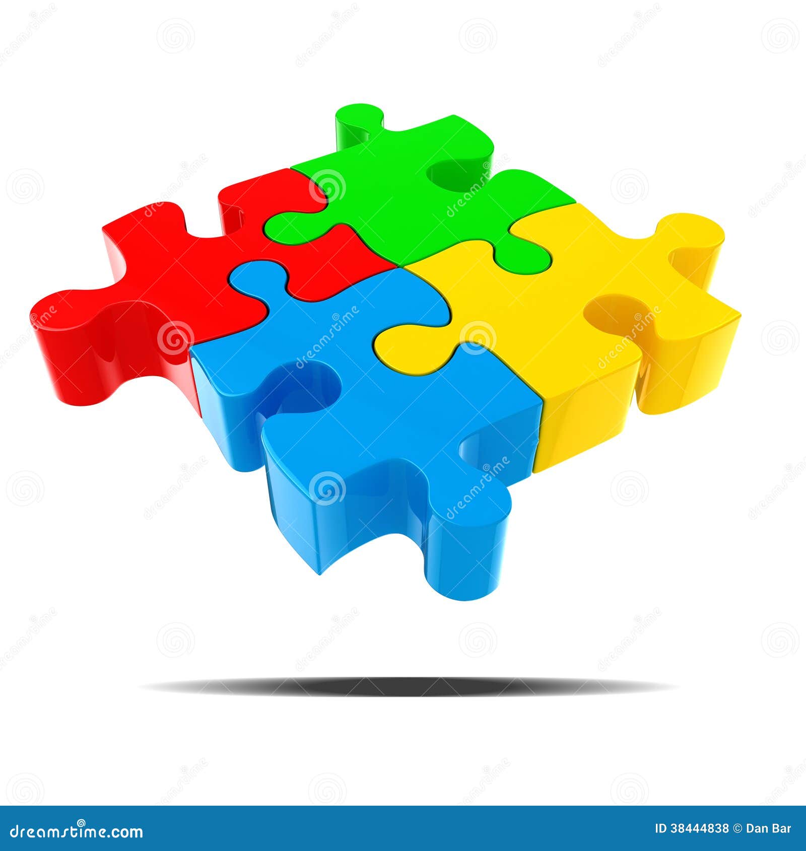 3d colorful puzzle pieces stock illustration. Illustration of object ...