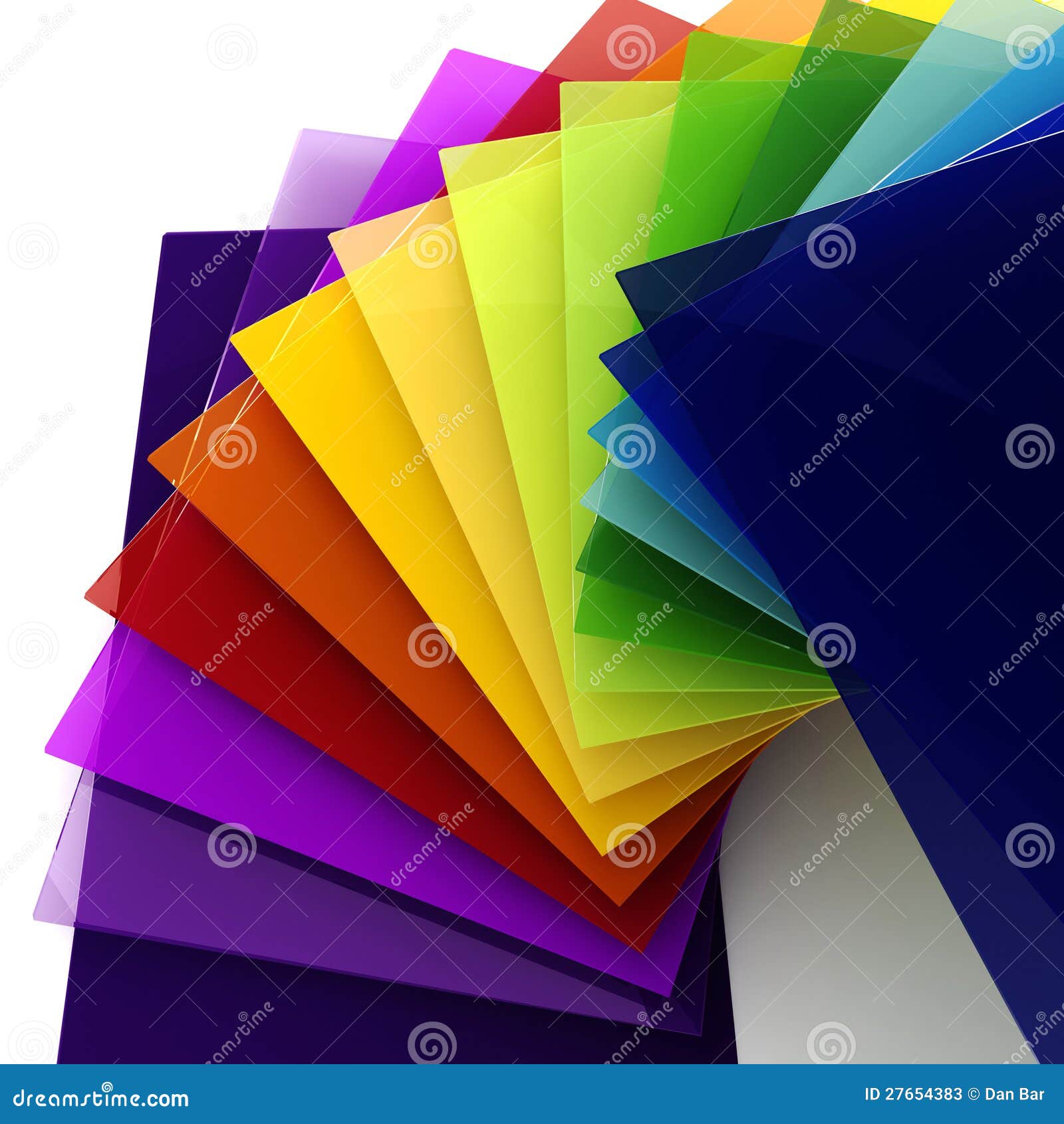3d Colorful Sheets of Transparent Plastic Stock Illustration ...