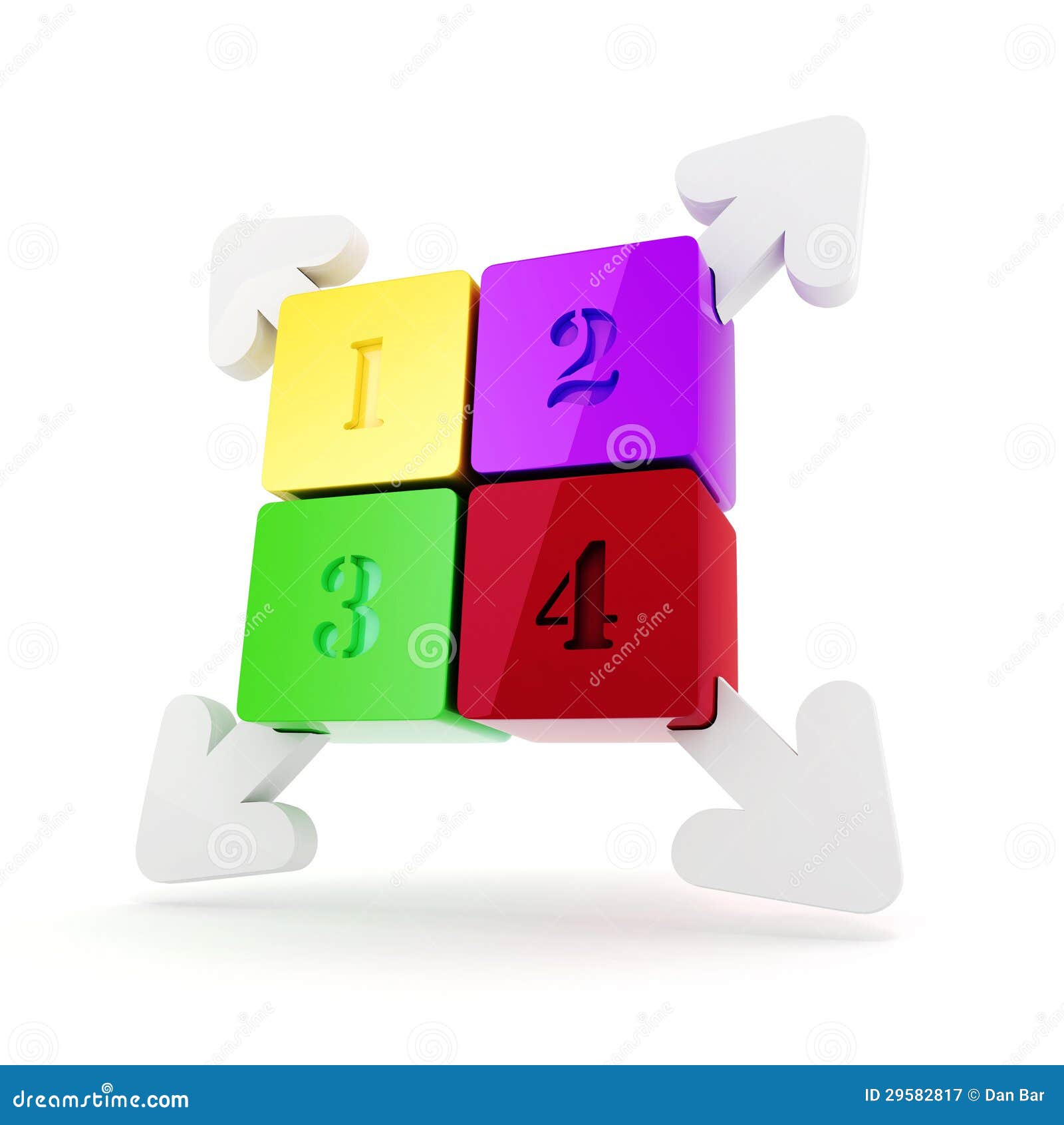 3d Colorful Squares with Arrows Stock Illustration - Illustration of ...