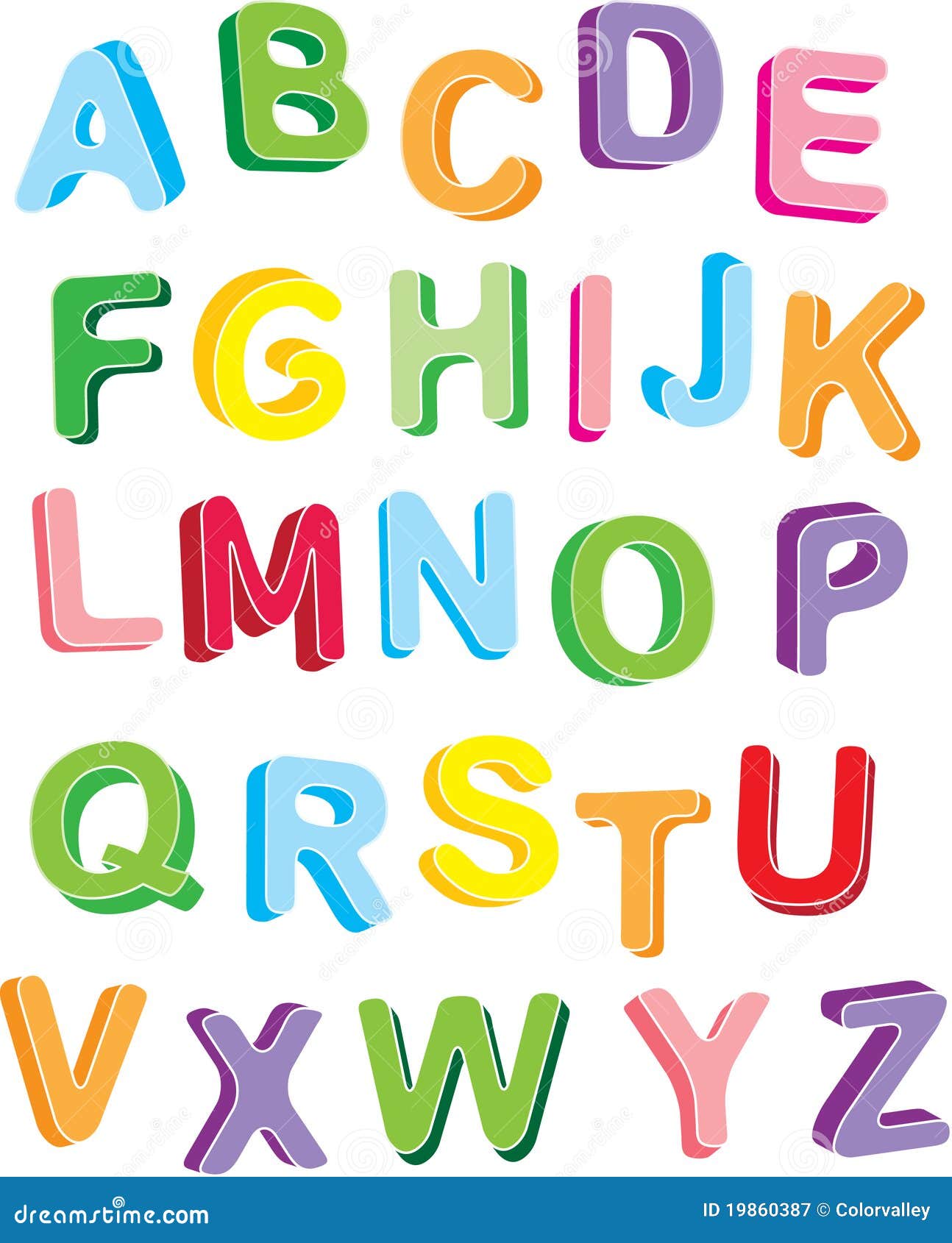 3d colorfull alphabet stock vector. Illustration of children - 19860387