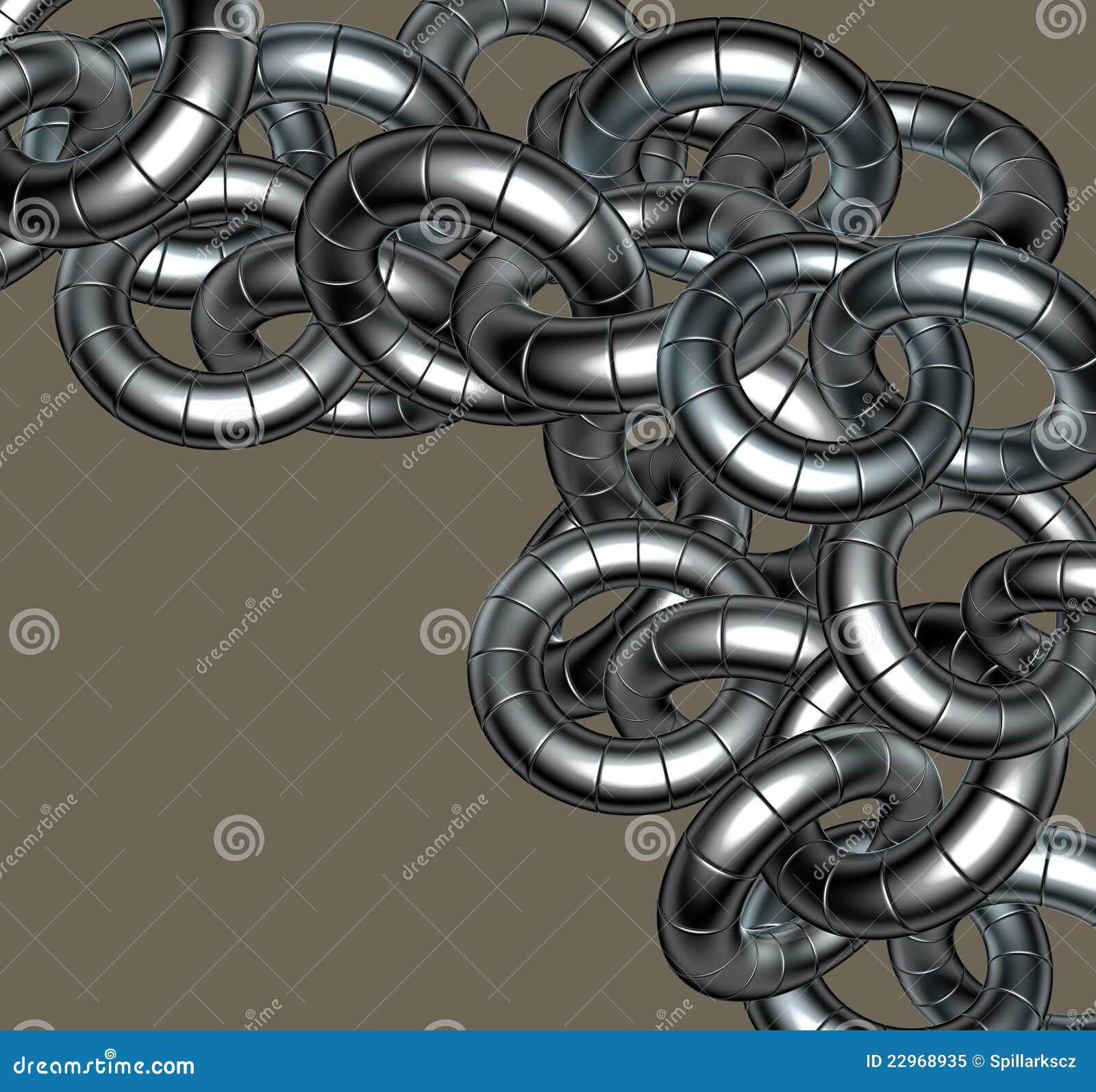 3d Composition of Metal Ring Torus Shape Stock Illustration ...