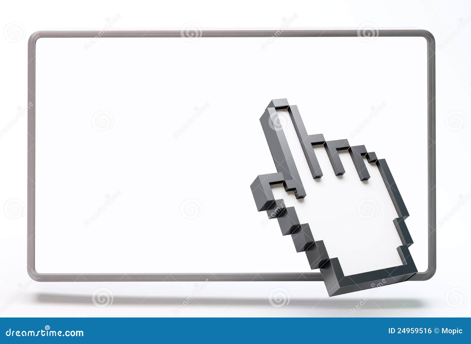 3D computer hand cursor stock illustration. Illustration of navigation ...