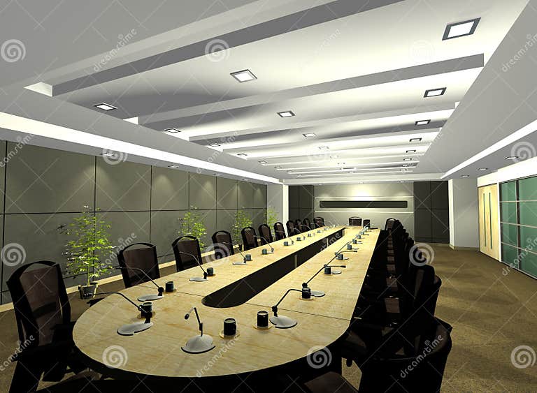 3D Computer Render Illustration of Conference Room Stock Illustration ...