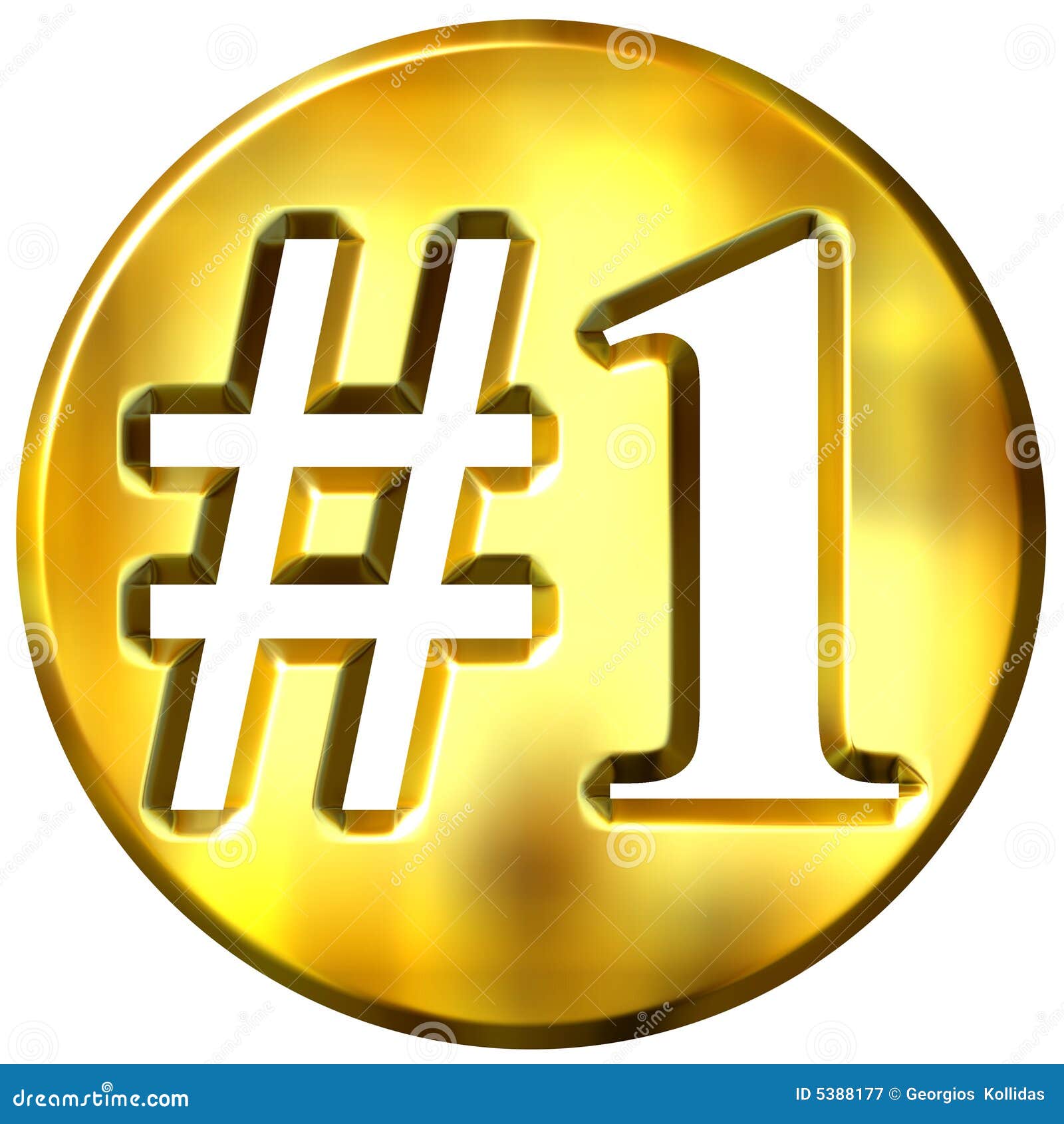 3d Concept D'or Du Numéro 1 Photographie stock libre de droits - Image ...