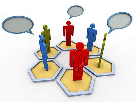 3d Concept of Group Discussion Stock Illustration - Illustration of ...