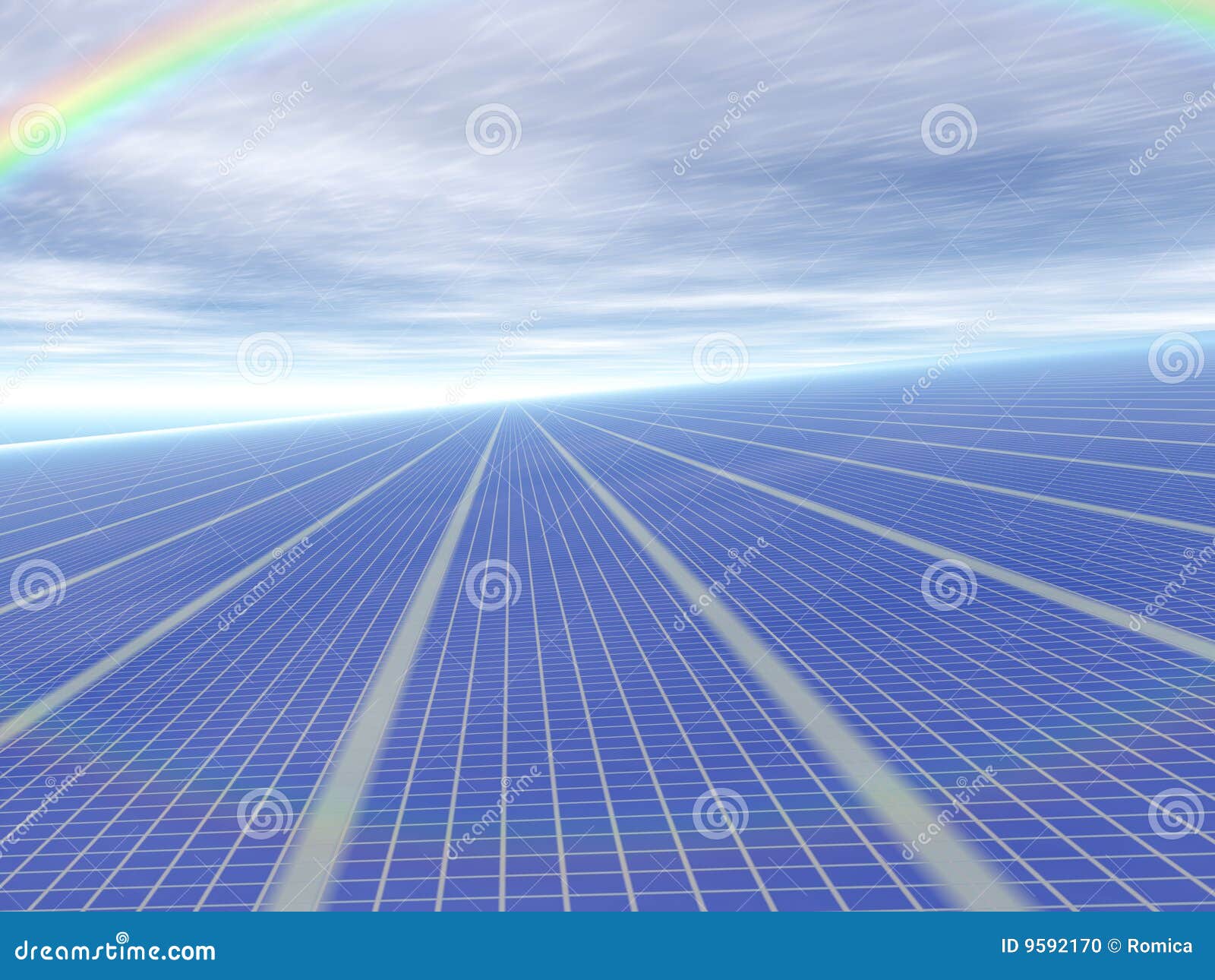 3d Concept Infinite Solar Panels Stock Illustration - Illustration of ...
