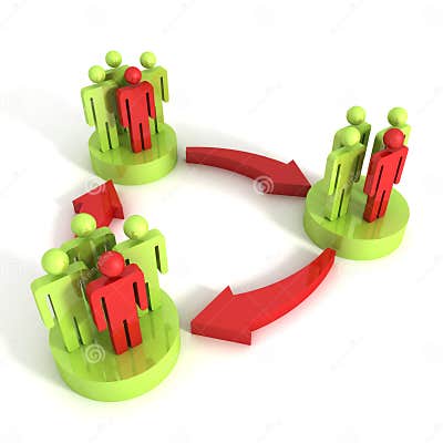 3d Concept of Interaction of Different Groups of People Stock ...