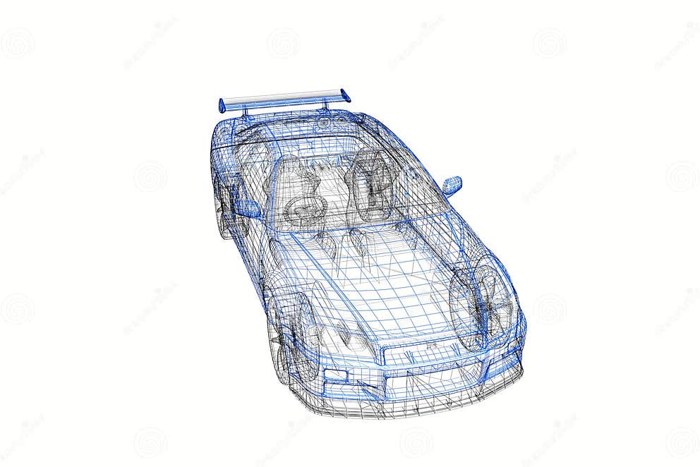 3d Concept Model of Modern Car Project Stock Illustration ...