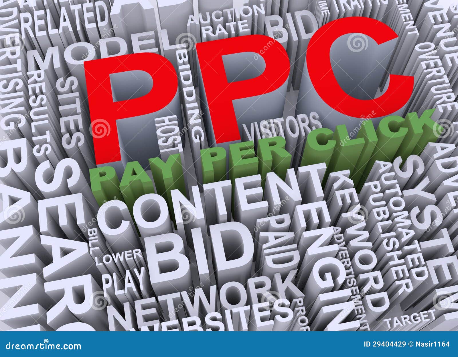 3d Concept of Ppc - Pay Per Click Stock Illustration - Illustration of ...