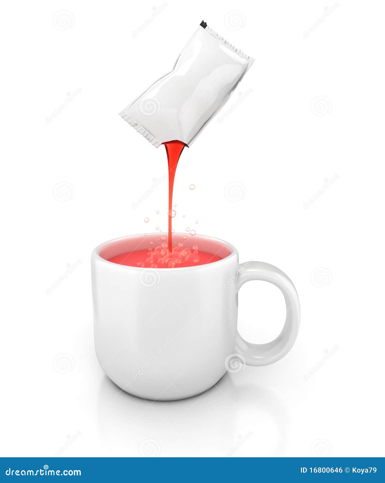 Stick Pack. Blank Sachet Package Mockup For Coffee And Tea Isolated On ...