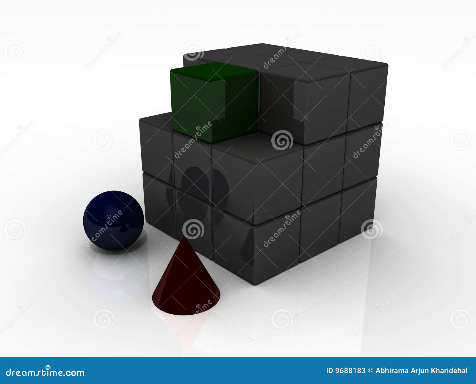3D Cone, Sphere and Cube Icons Stock Illustration - Illustration of ...