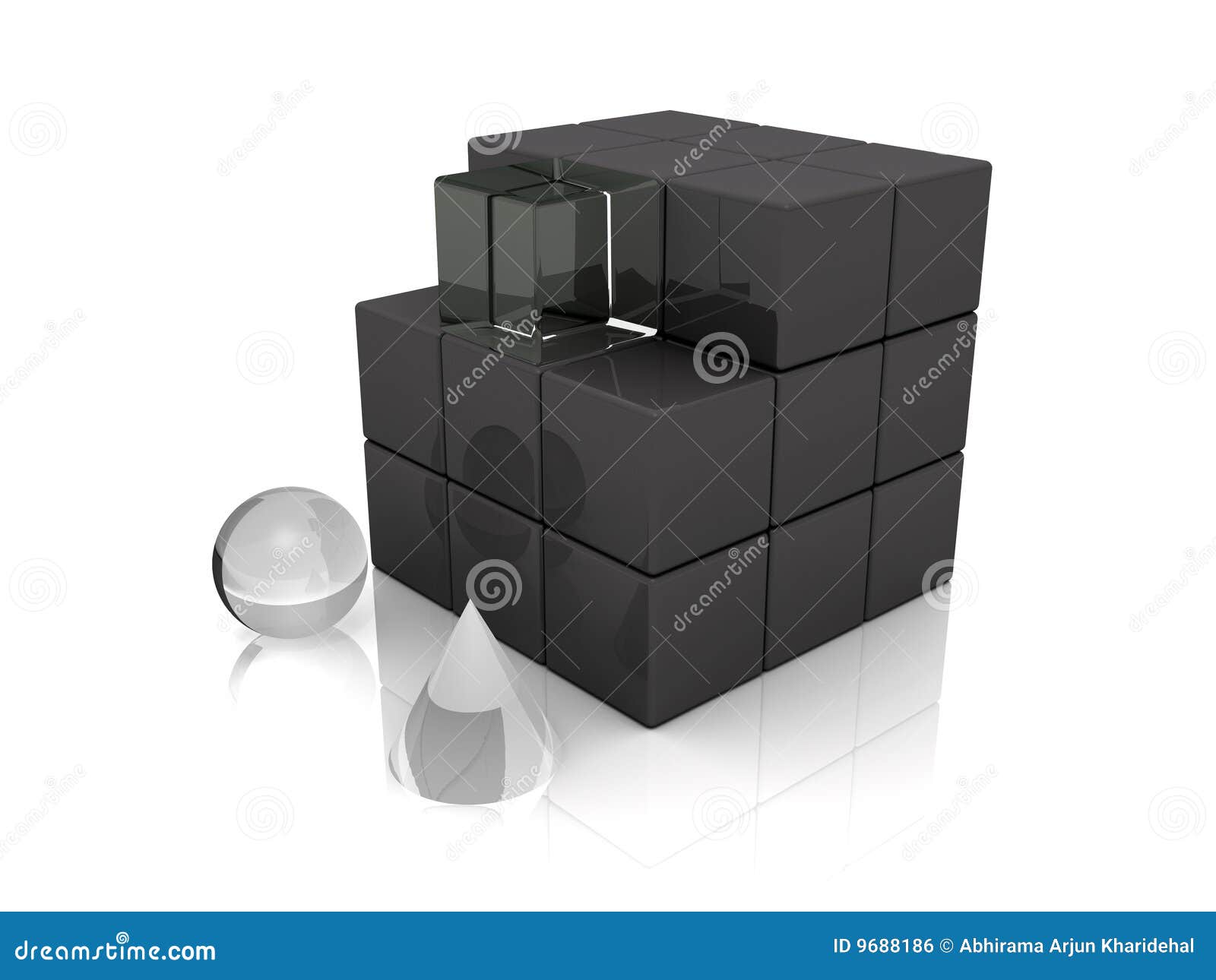 3D Cone, Sphere and Cube Icons Stock Illustration - Illustration of ...