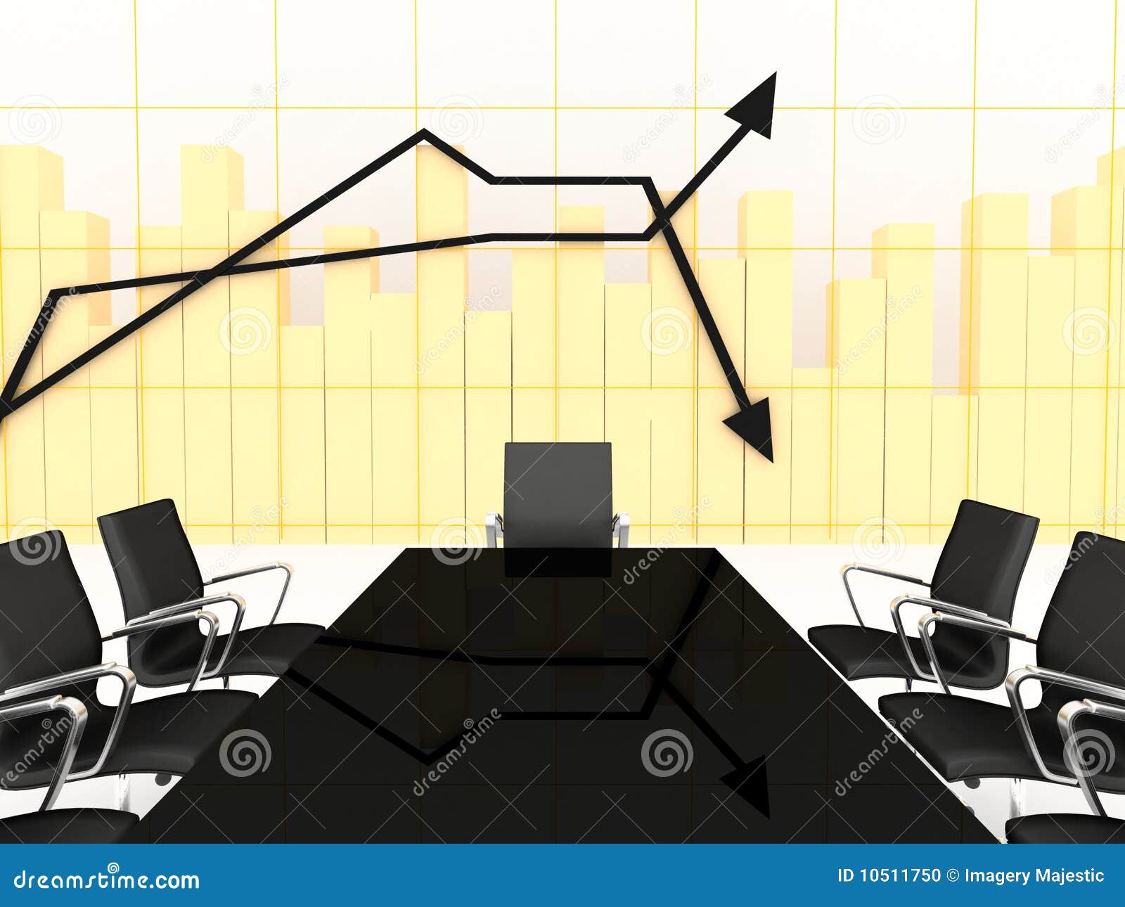 3d Conference Room with Financial Charts Stock Illustration ...