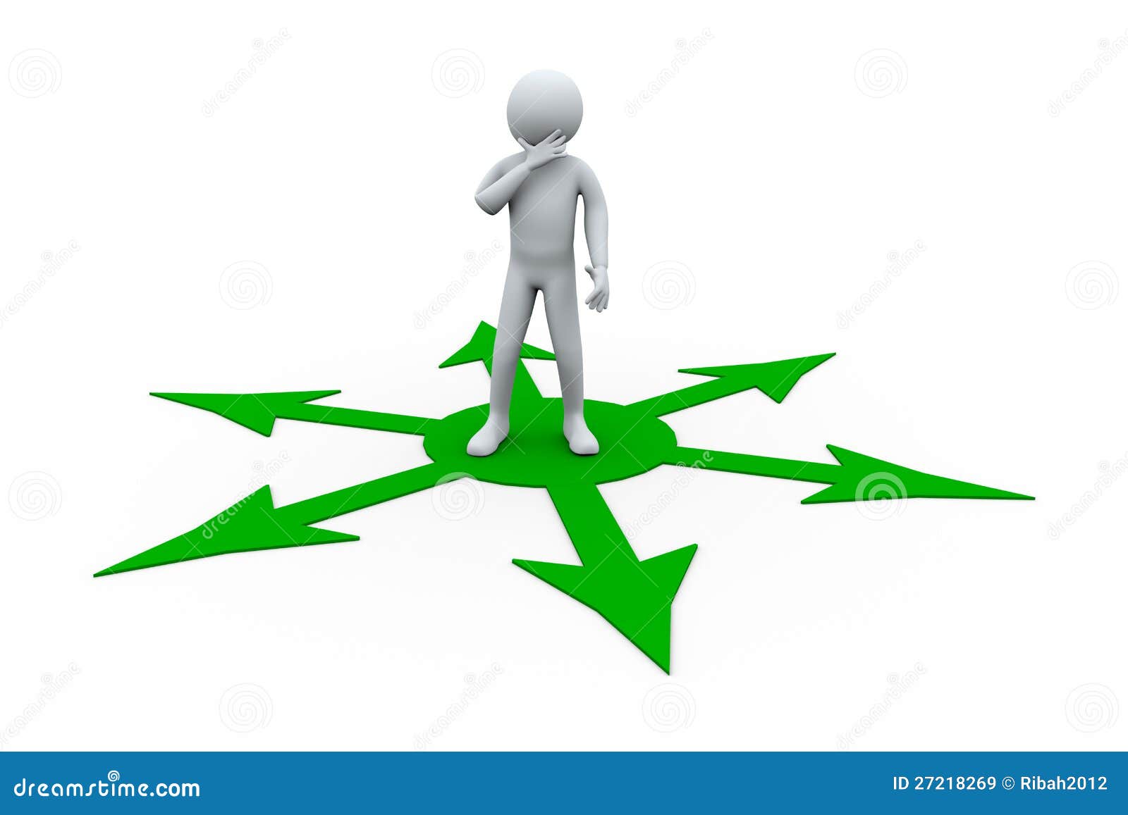 3d Confused Man about Choice. Stock Illustration - Illustration of ...