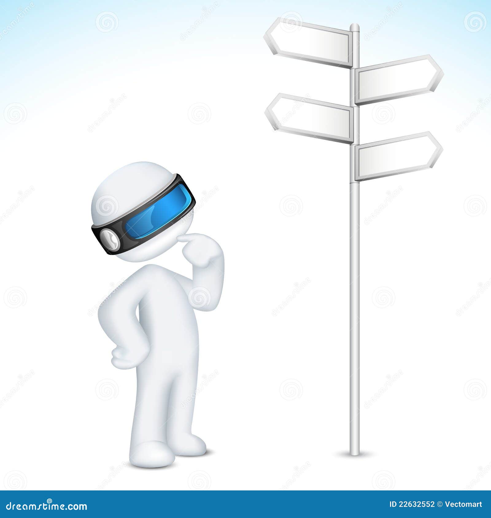 3d Confused Man in Vector stock illustration. Illustration of cyborg ...
