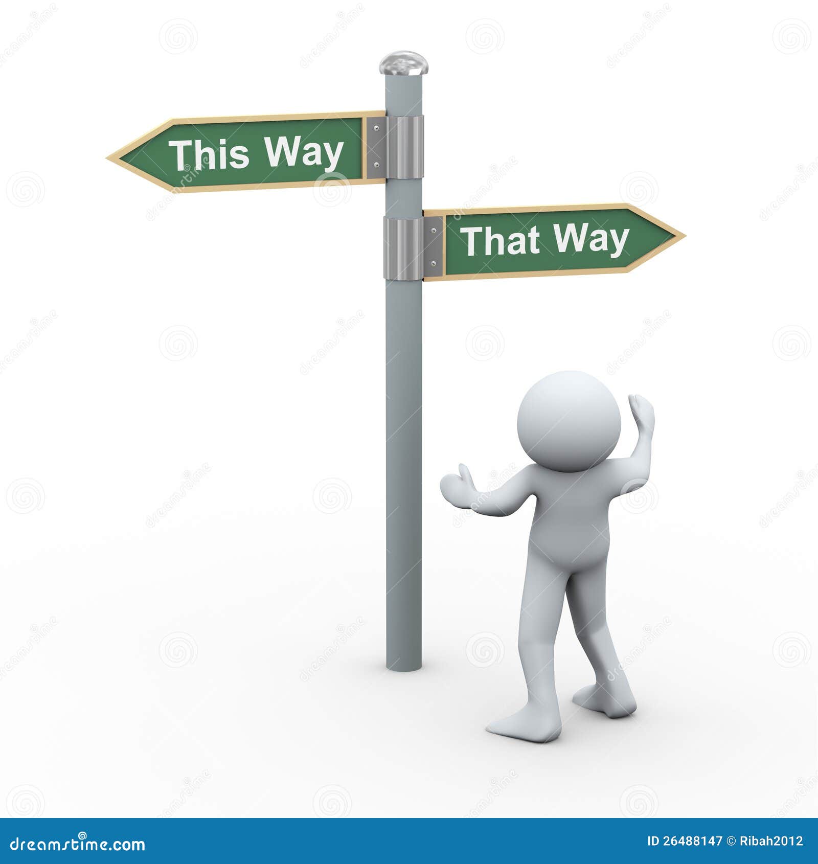 3d Confused Person about Decision Stock Illustration - Illustration of ...