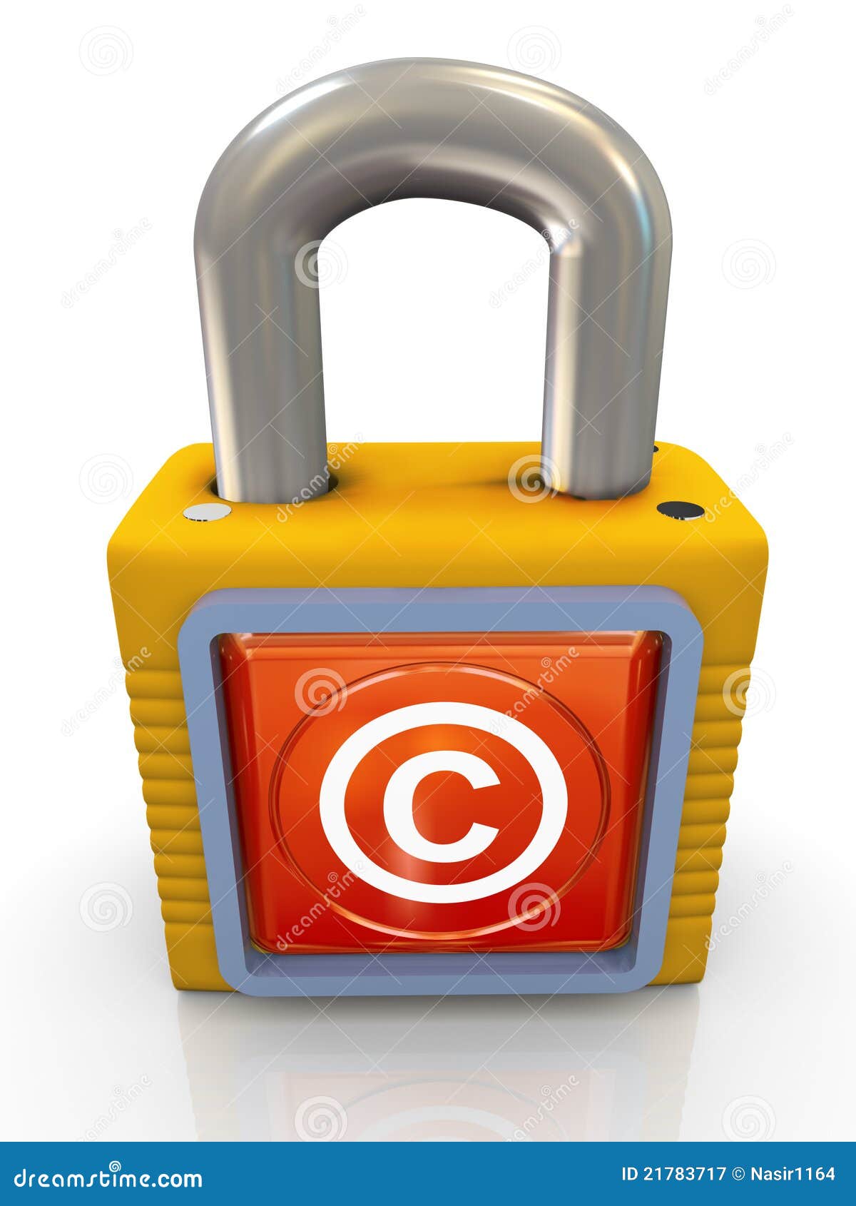 3d copyright padlock stock illustration. Illustration of padlock - 21783717