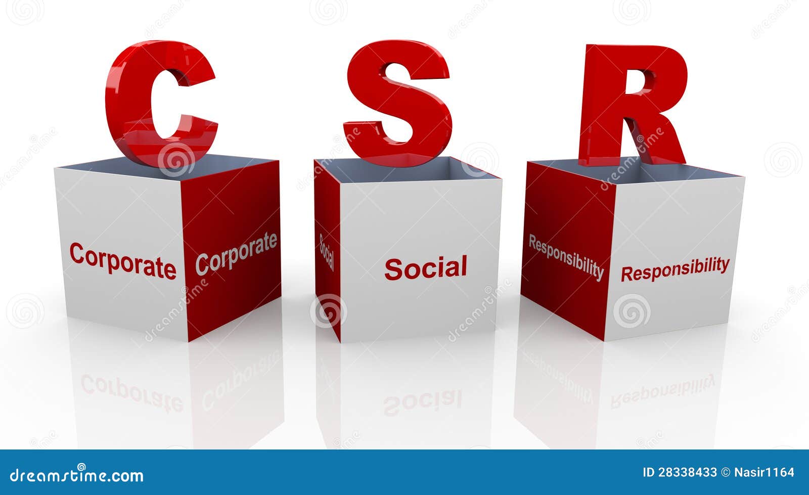 3d Corporate Social Responsibility Boxes Stock Illustration ...