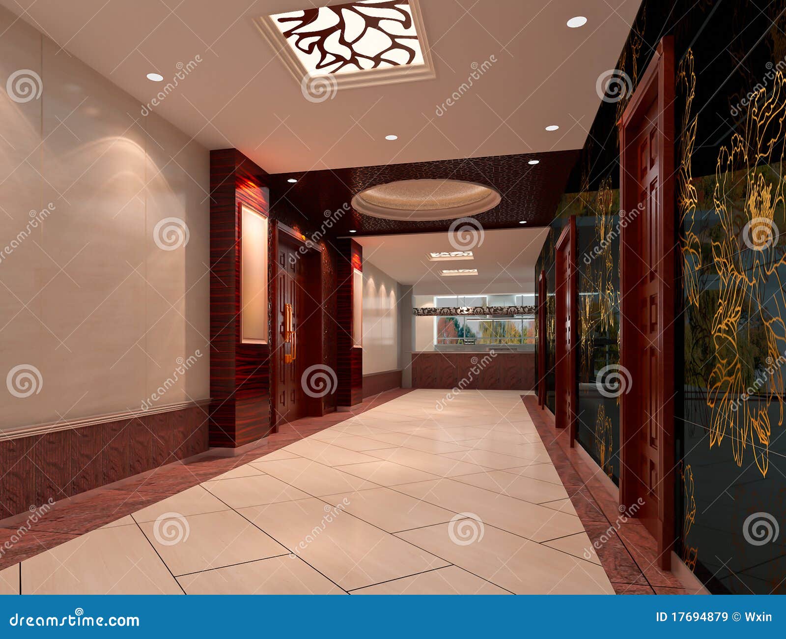 3d corridor stock illustration. Illustration of walk - 17694879