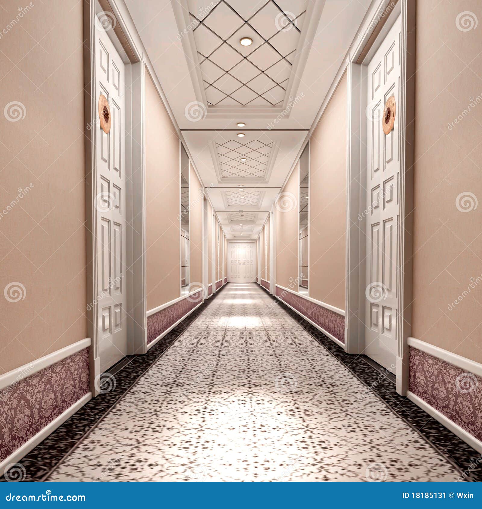 3d corridor stock illustration. Illustration of construction - 18185131