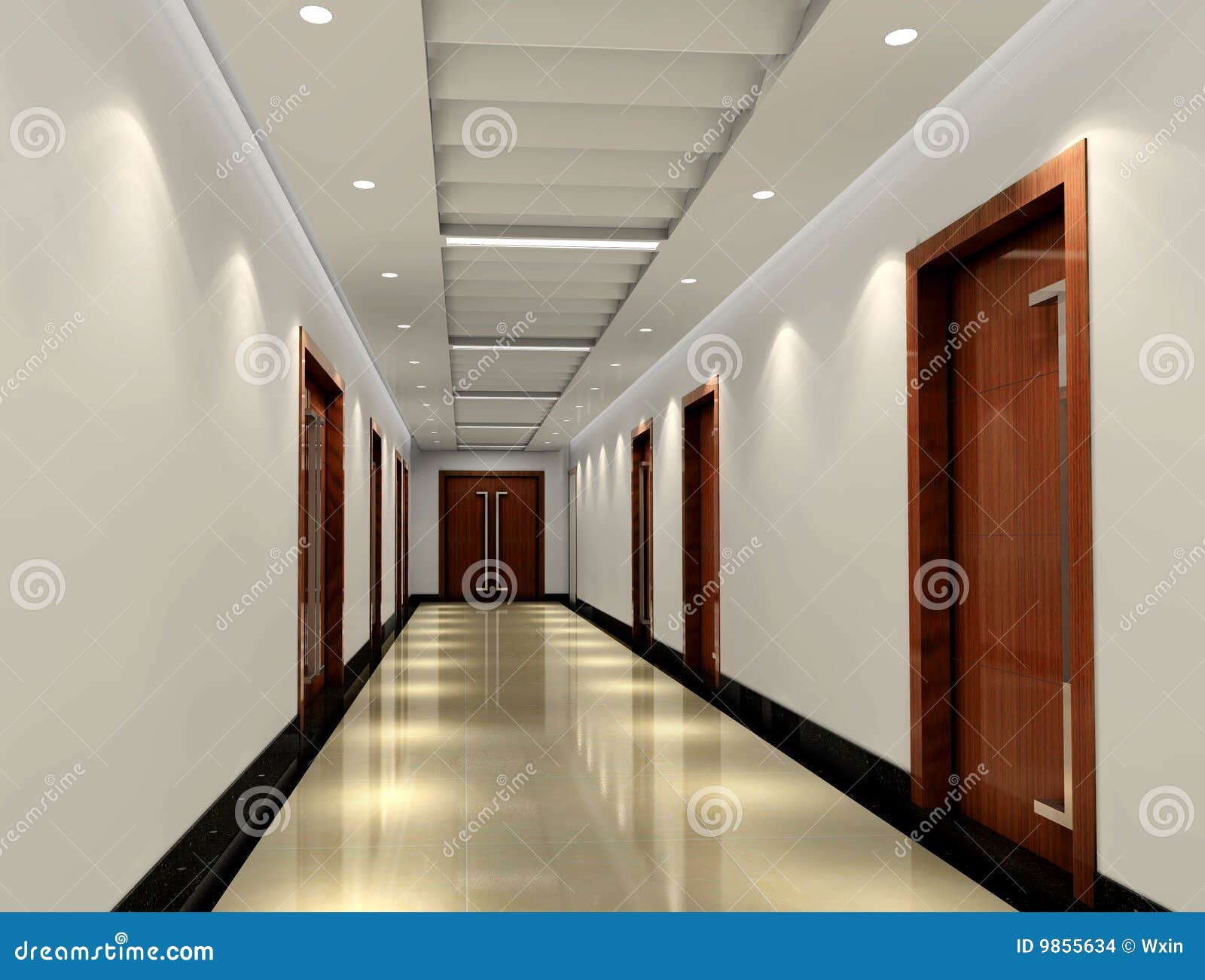 3d corridor stock illustration. Illustration of construction - 9855634