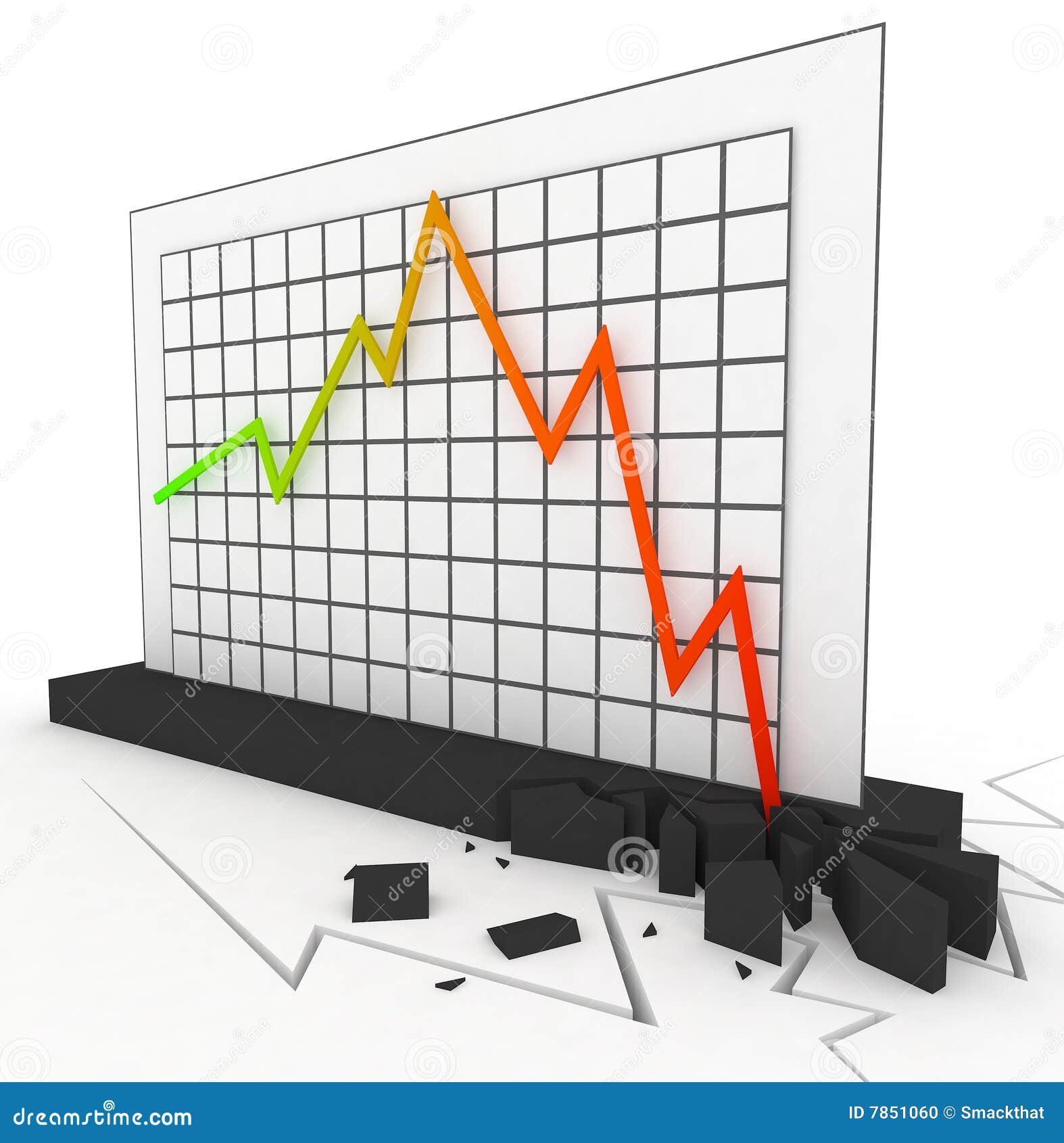 3d Crisis Chart stock illustration. Illustration of data - 7851060