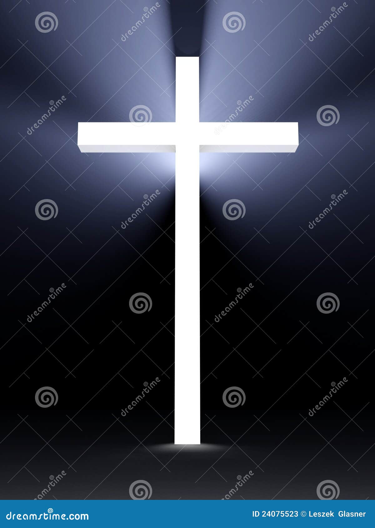 3d Cross with Lights Religious Symbolism Stock Illustration ...