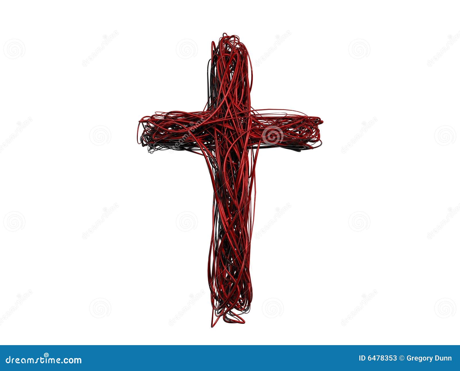 3D Cross of Red Thorns stock illustration. Illustration of jesus - 6478353