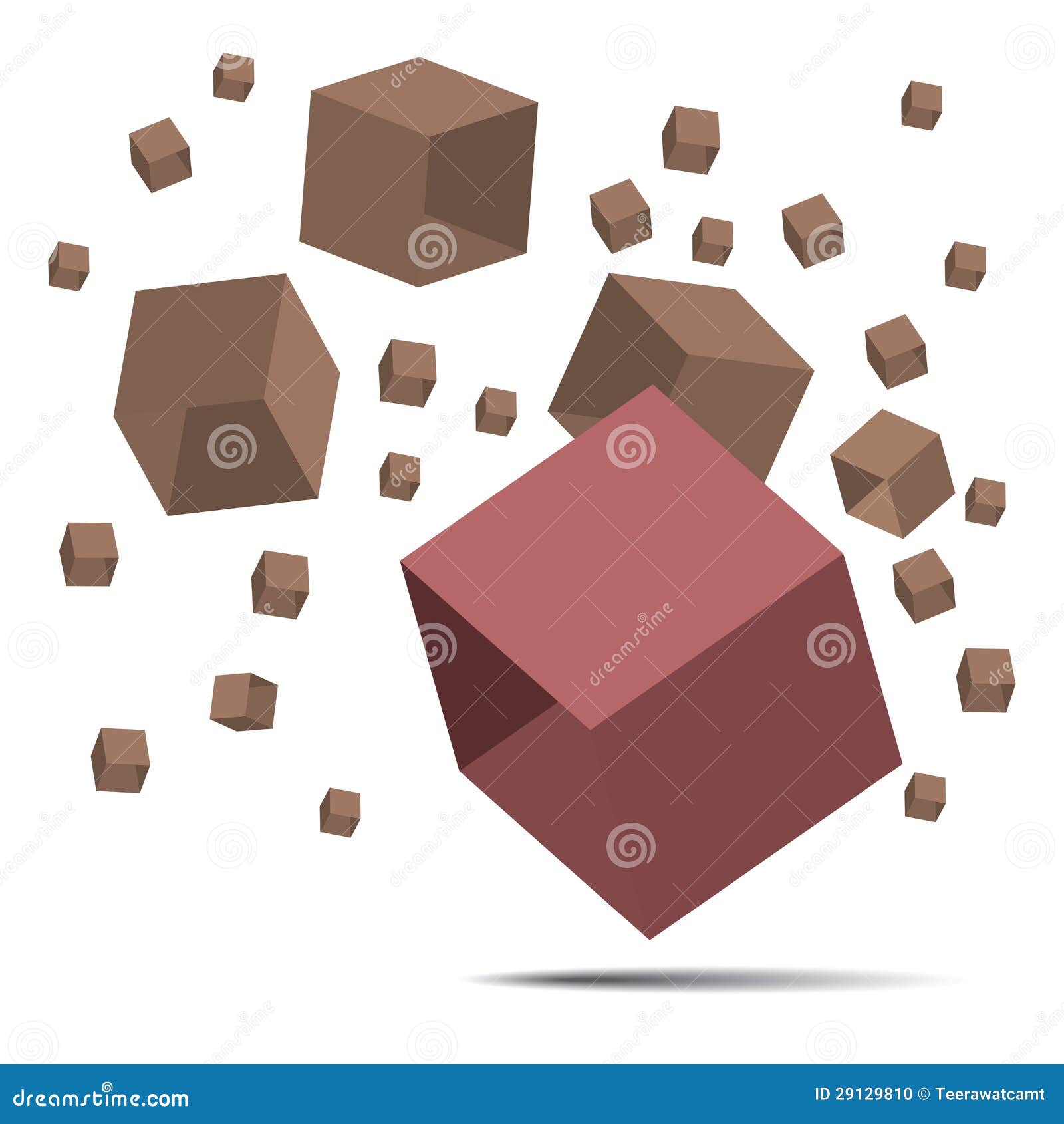 3D Cube with Clipping Path. Stock Illustration - Illustration of bright ...