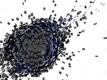 3d cube effect explosion stock illustration. Illustration of bright ...